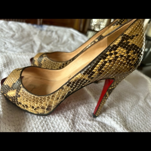 Christian Louboutin | Shoes | Christian Louboutin Snake Print Heels ...